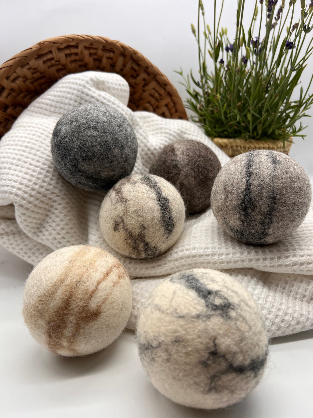 Fluff Ewes "bag of Marbles" Premium Dryer Balls, DYE-FREE, 100% Natural ...