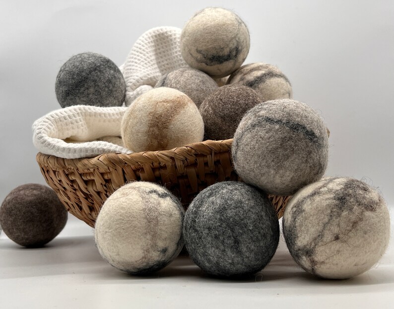 Fluff Ewes "bag of Marbles" Premium Dryer Balls, DYE-FREE, 100% Natural ...