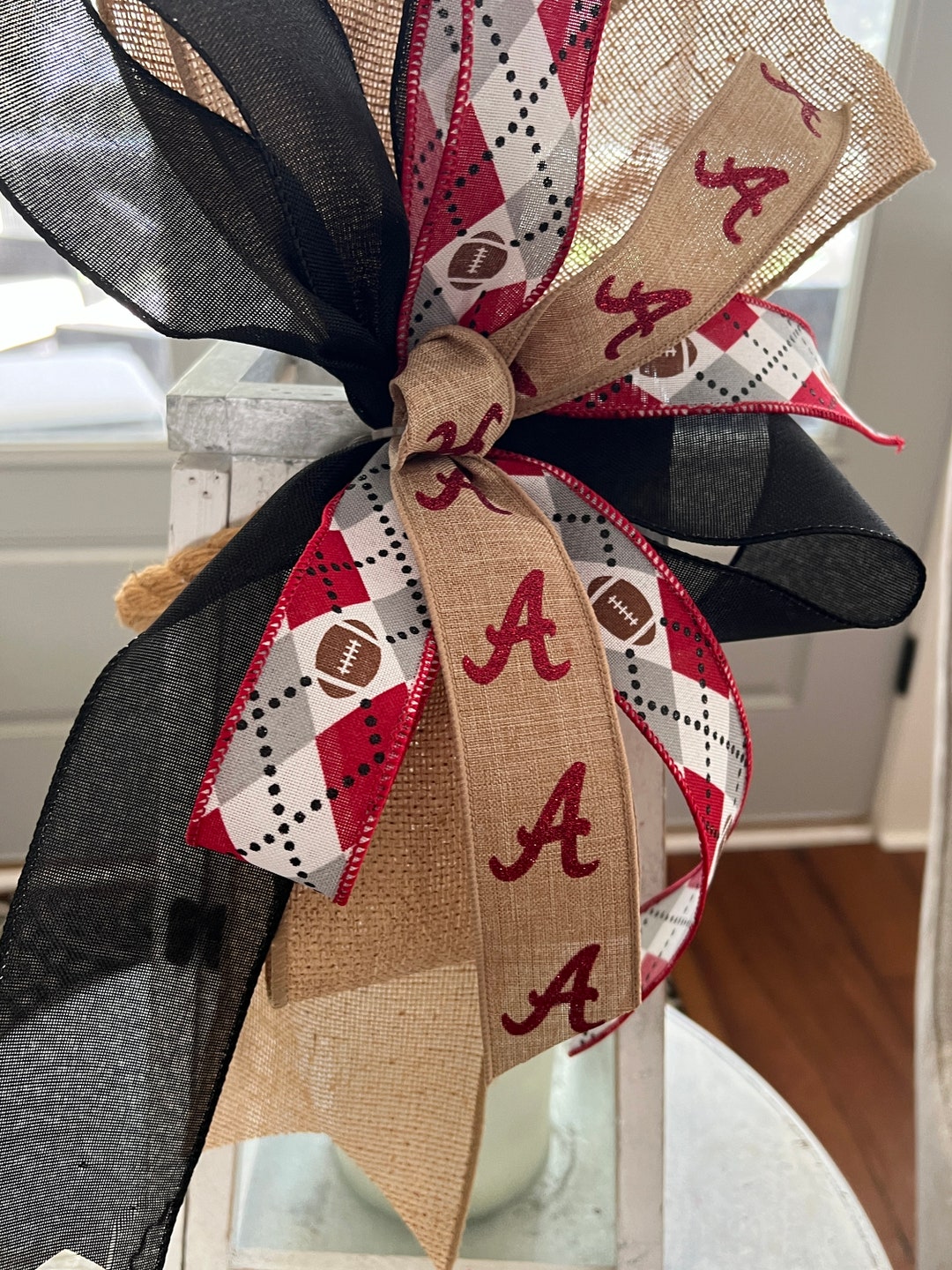 UA Bow for Wreath, University of Alabama Decoration, Mailbox Ribbon for ...