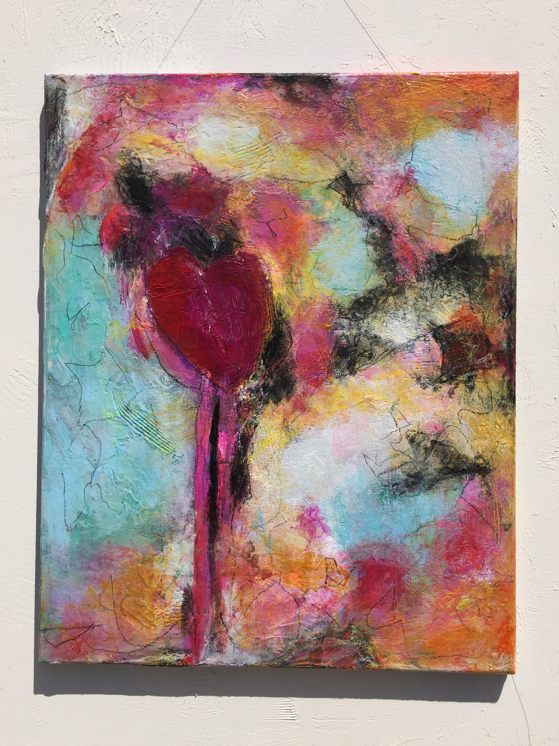 My Bleeding Heart, 16x20 Abstract Acrylic Painting - Etsy