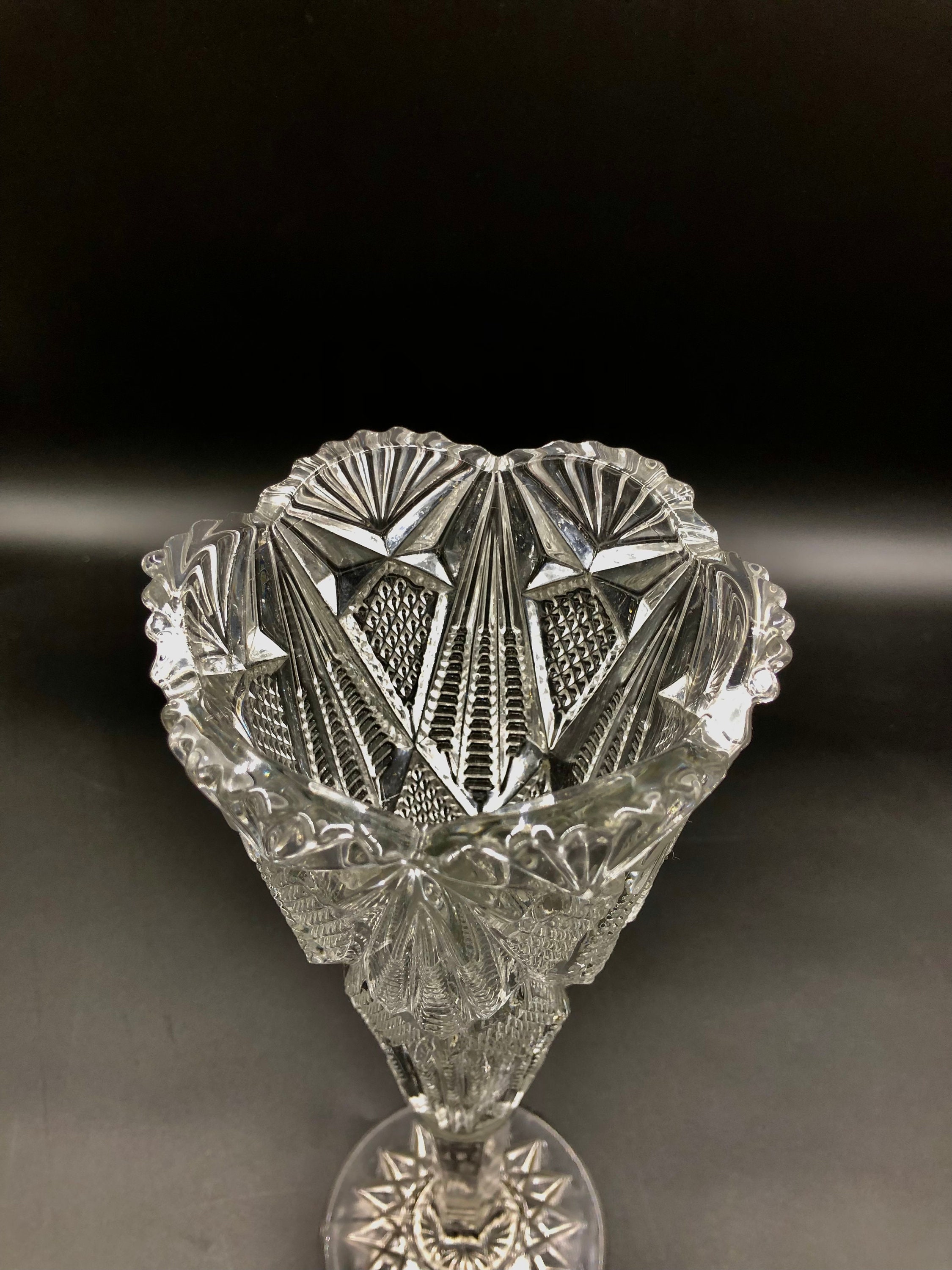 Antique EAPG Cooperative Flint Magna Clear Vase 12 - Etsy