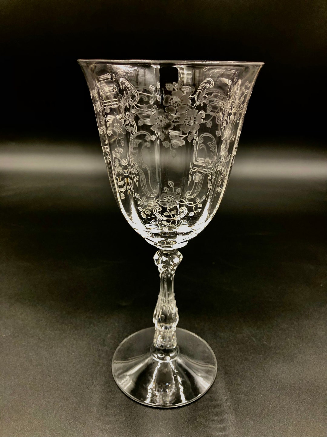 Elegant Fostoria Meadow Rose Clear Water Goblet Depression Glass - Etsy