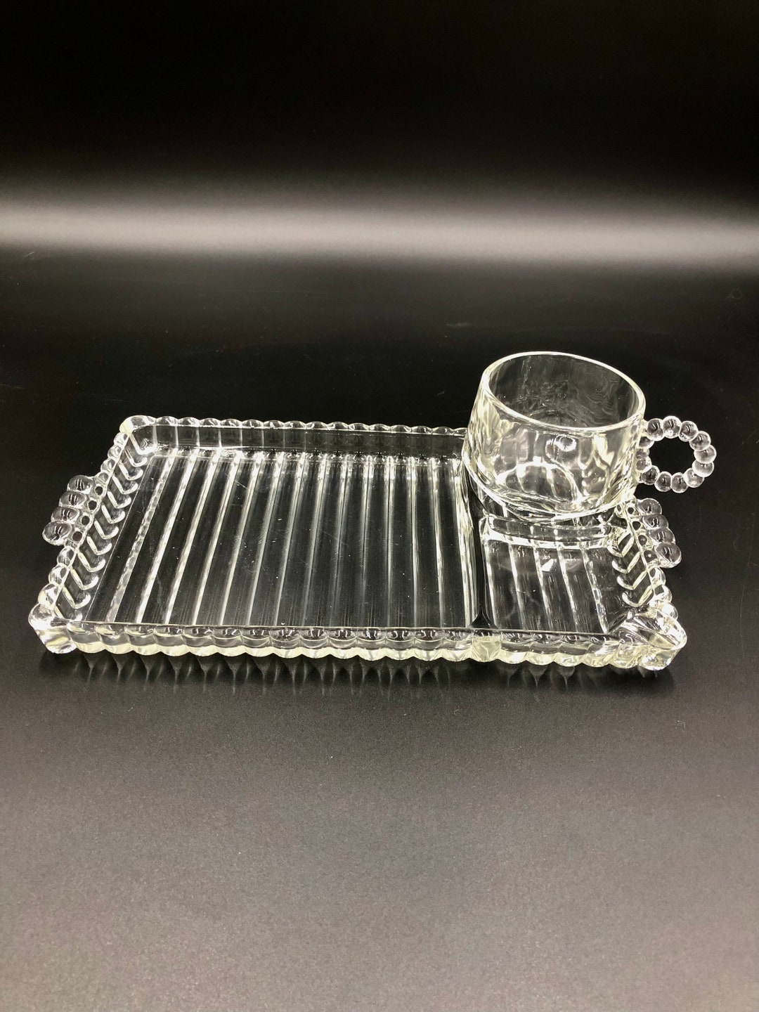 Vintage Hazel Atlas Ball and Rib Cup and Snack Plate - Etsy