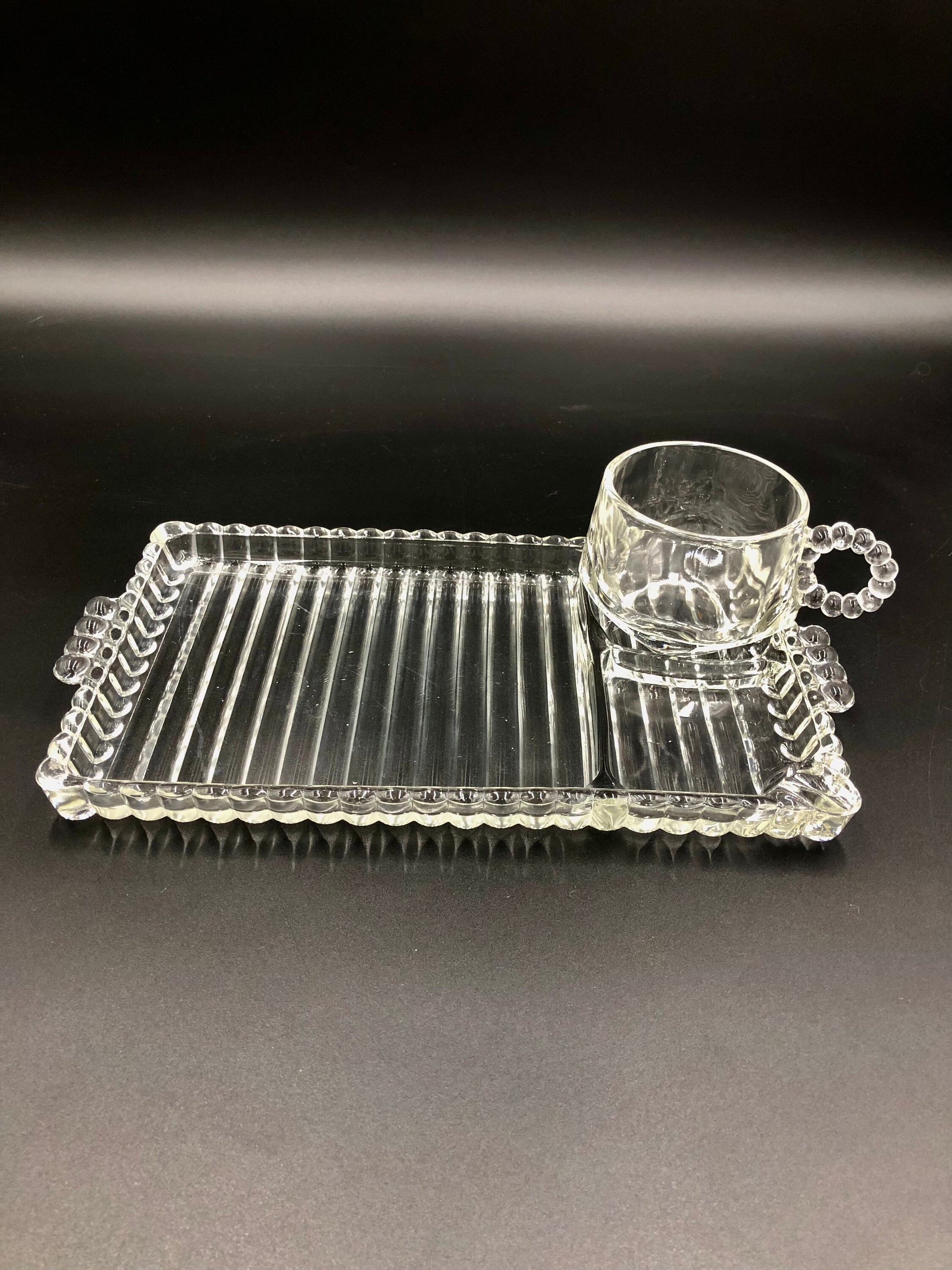 Vintage Hazel Atlas Ball and Rib Cup and Snack Plate - Etsy