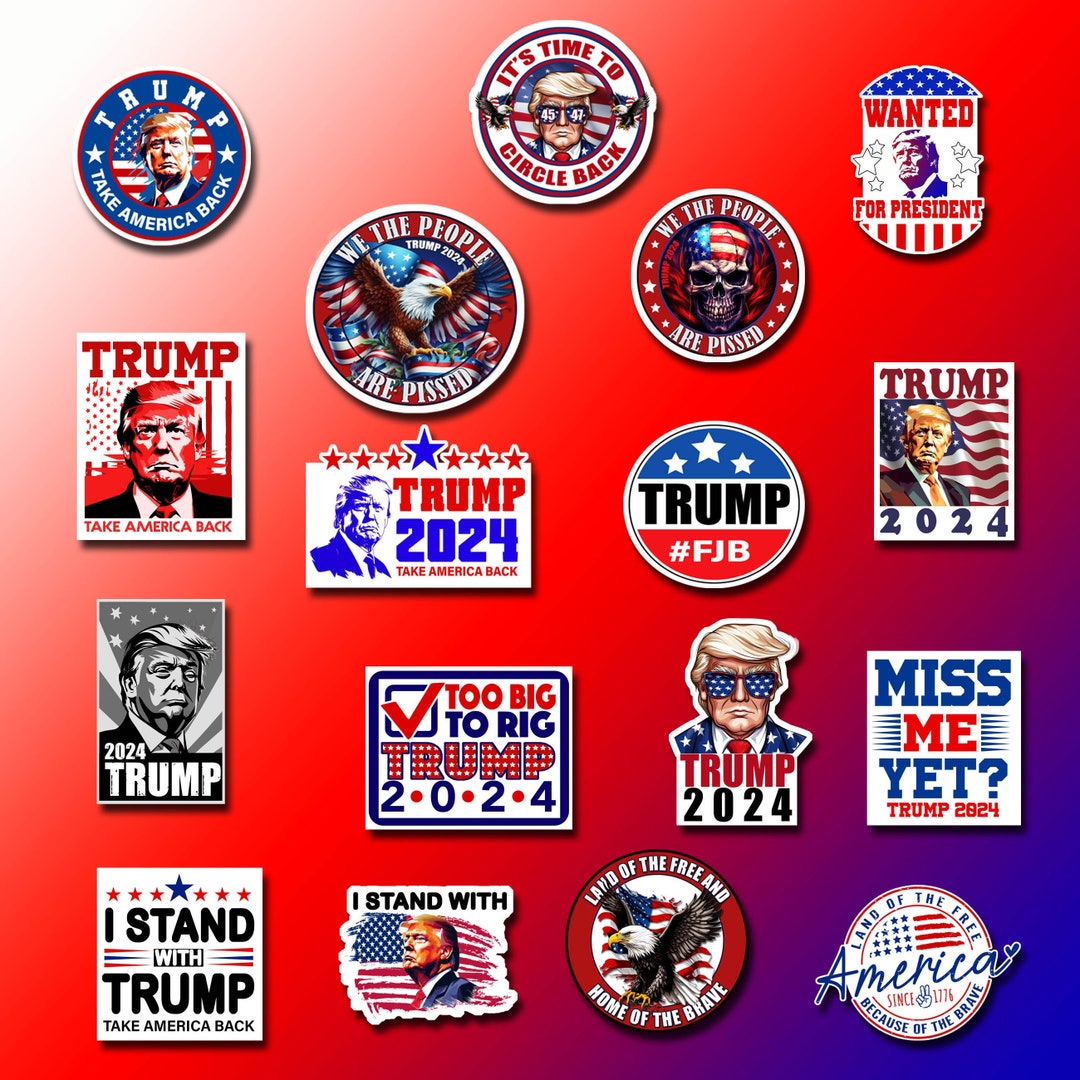 17 Trump 2024 Political Vinyl Stickers Choice of Holographic Gems ...