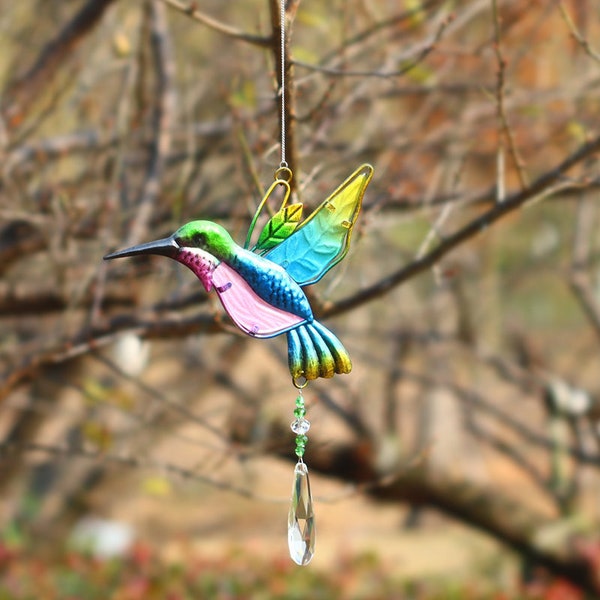 Hanging Crystal Hummingbird - Etsy