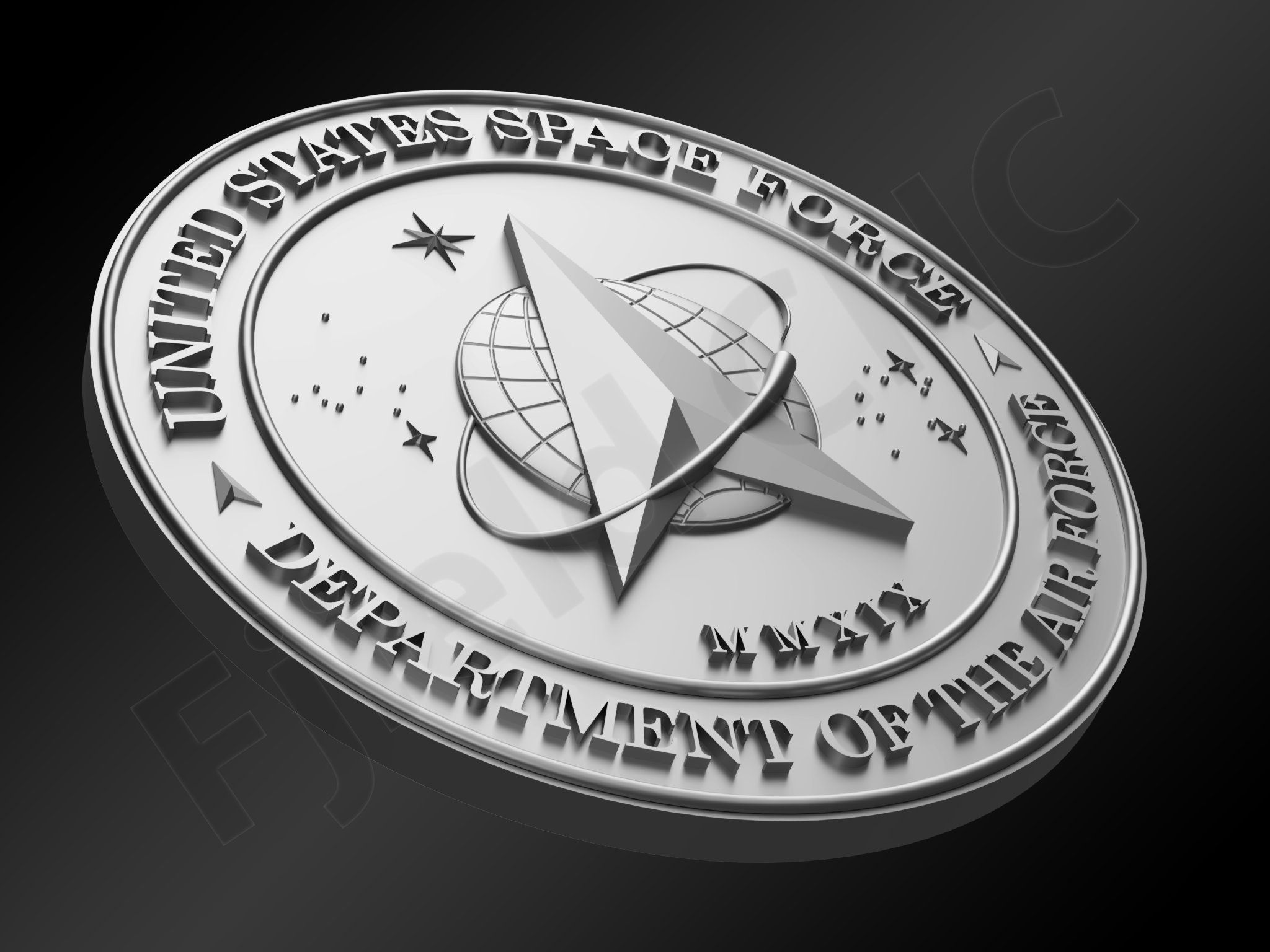 United States Space Force 3D STL Model for CNC Router / Printer for Use ...