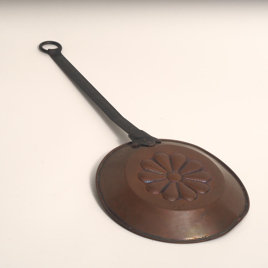 Vintage Copper Hearth Pan | Fireplace Pan | Flower Design | Rustic ...