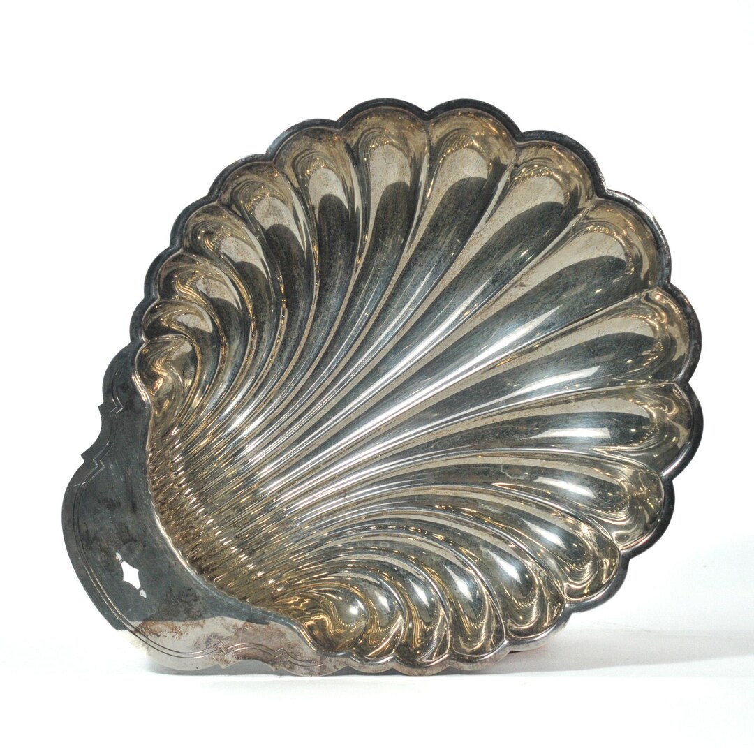 Large Vintage Silverplate Shell Platter - Etsy