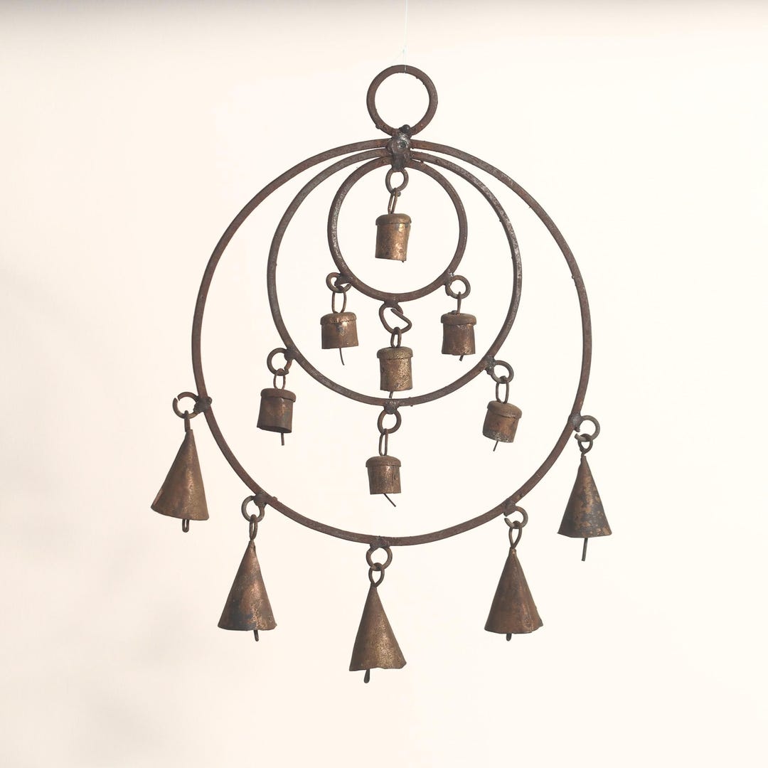Vintage Metal Wind Chime | Circle Wind Chime | Brass Bell Wind Chime ...