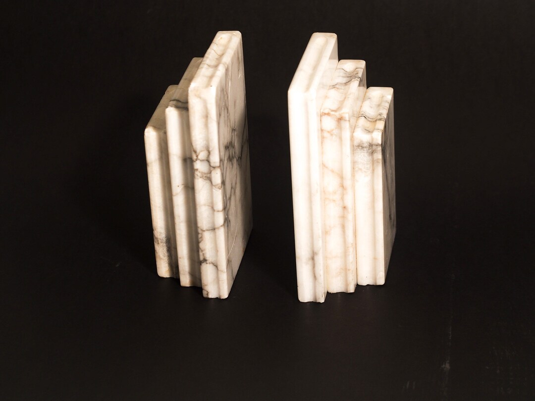Vintage Italian Marble Bookends Literary Classic Heavy Marble Book Ends ...