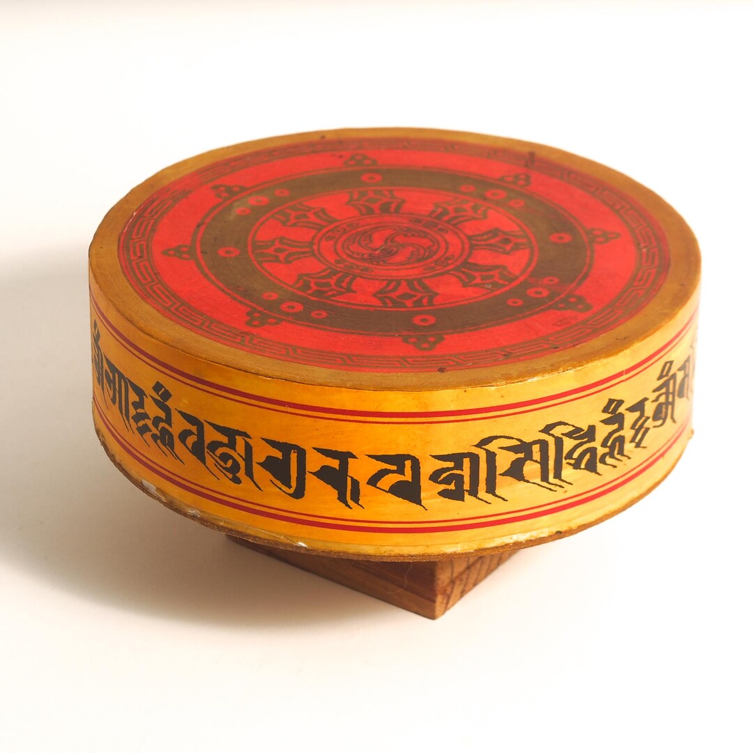 Vintage Tibetan Prayer Wheel | Wooden Prayer Wheel | Mani Wheel ...