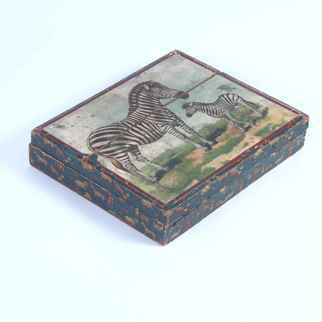 Antique Victorian Block Puzzle Animal Block Puzzle Wooden Puzzle ...