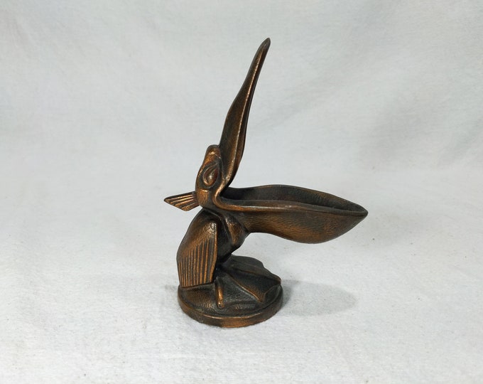 Art Deco Pelican Pipe Rest Cigar Holder Ashtray Vintage Bronzed Metal ...