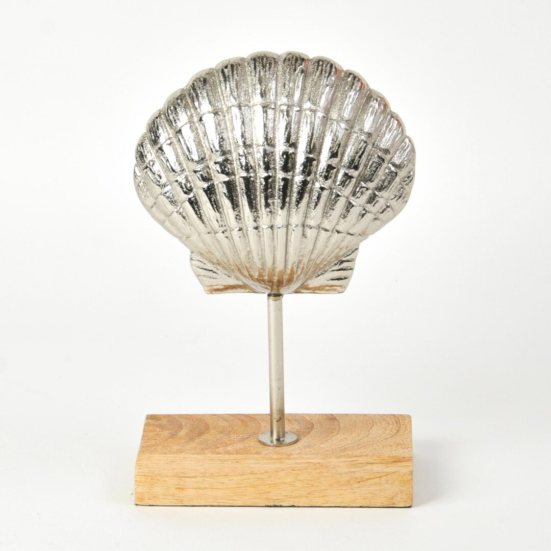 Aluminum Seashell on Stand Nautical Coastal Home Decor - Etsy