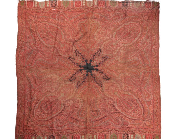Antique Paisley Shawl | Victorian Textile - Etsy