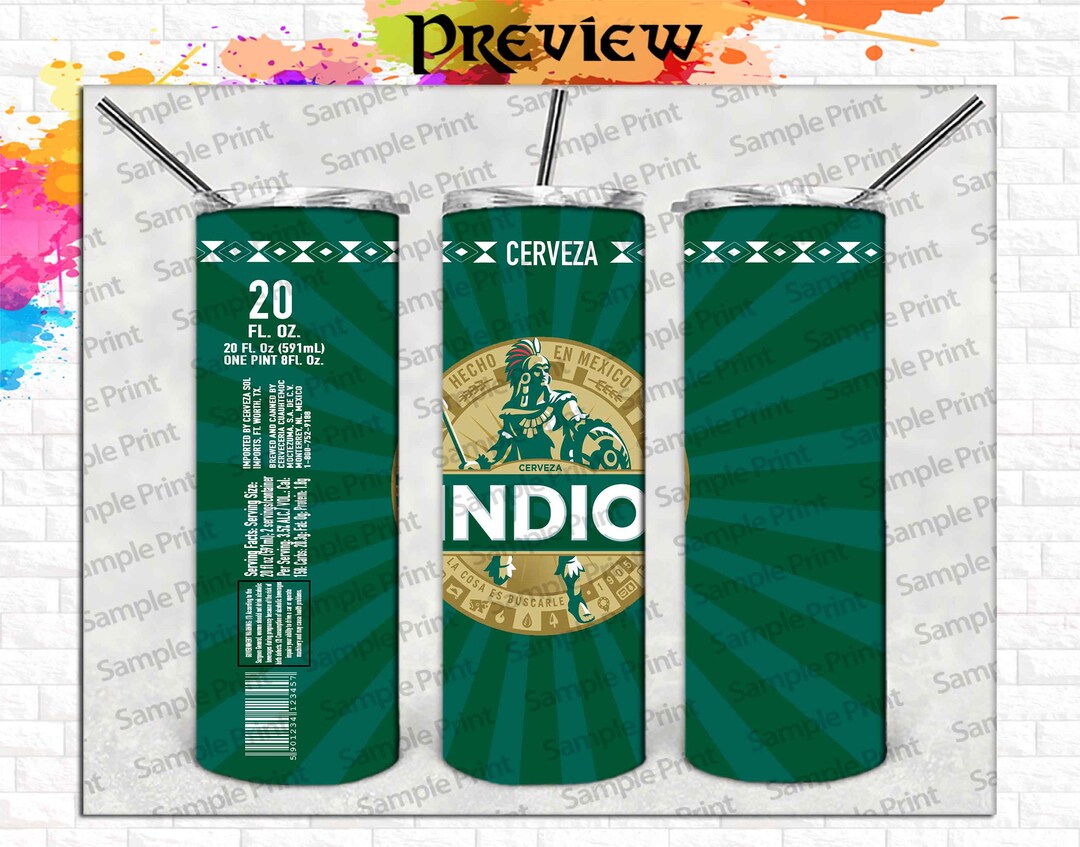 CERVEZA INDIO | Template Designs HD| 2 Files | Skinny Tumbler ...