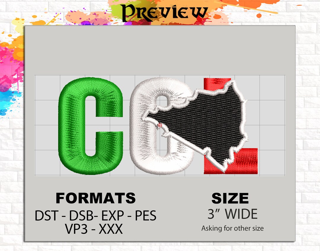 Colima | COL | Mexico Logo Embroidery Design | Digital File Only - Etsy