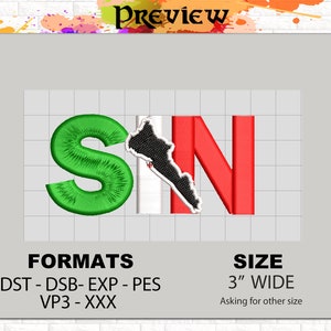 Sinaloa | SIN | Mexico | Logo Embroidery Design | Digital File Only - Etsy