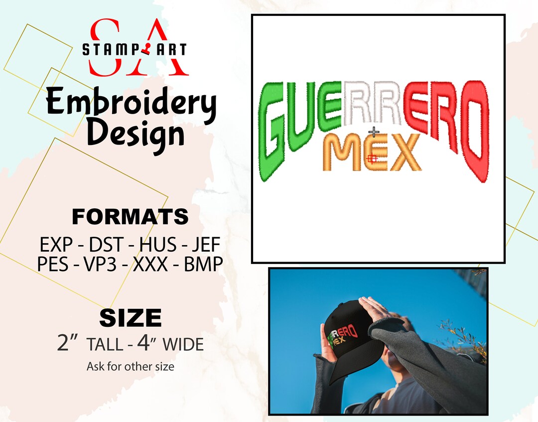 Guerrero | LOGO #2 | Mexico | Logo Embroidery Design | Digital File ...
