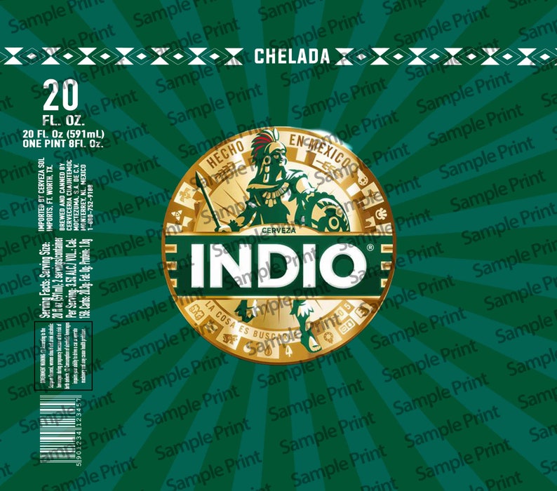 CERVEZA INDIO Template Designs HD 2 Files Skinny Tumbler | Etsy