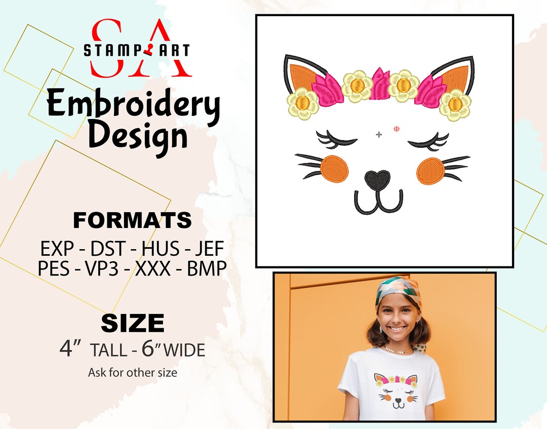 CUTE CAT#2 | Logo Embroidery Design | Digital File Only - Etsy