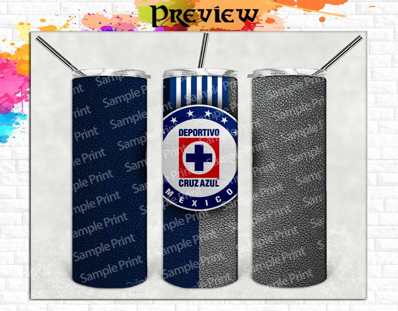 Cruz Azul Template Designs #7 | 2 Files | Skinny Tumbler & Straight ...