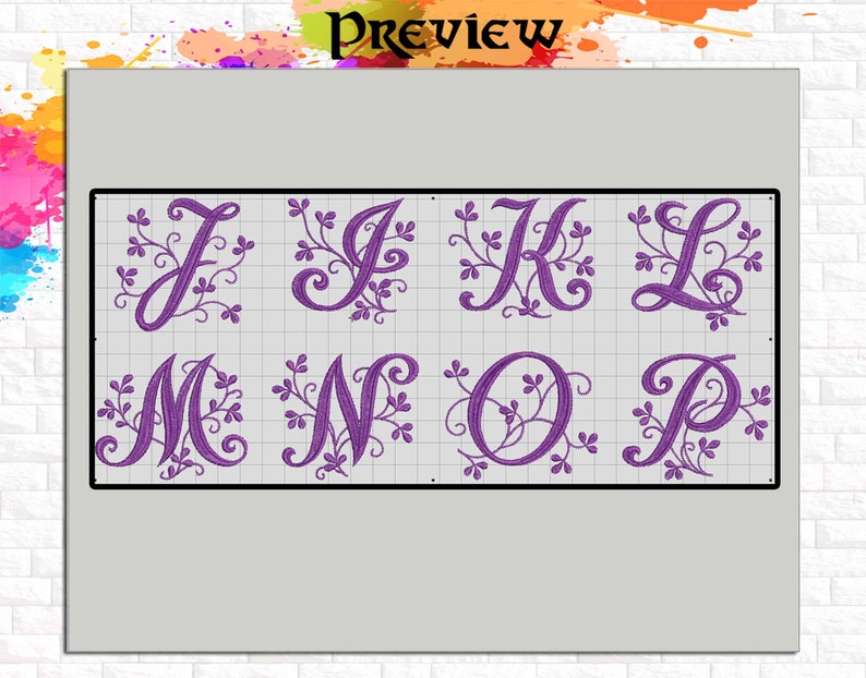Floral Alphabet Embroidery Design 6 Font Machine - Etsy