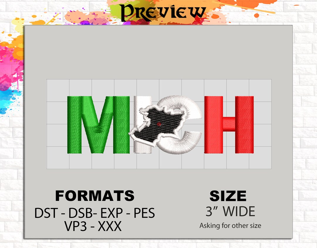 Michoacán | MICH | Mexico | Logo Embroidery Design | Digital File Only ...