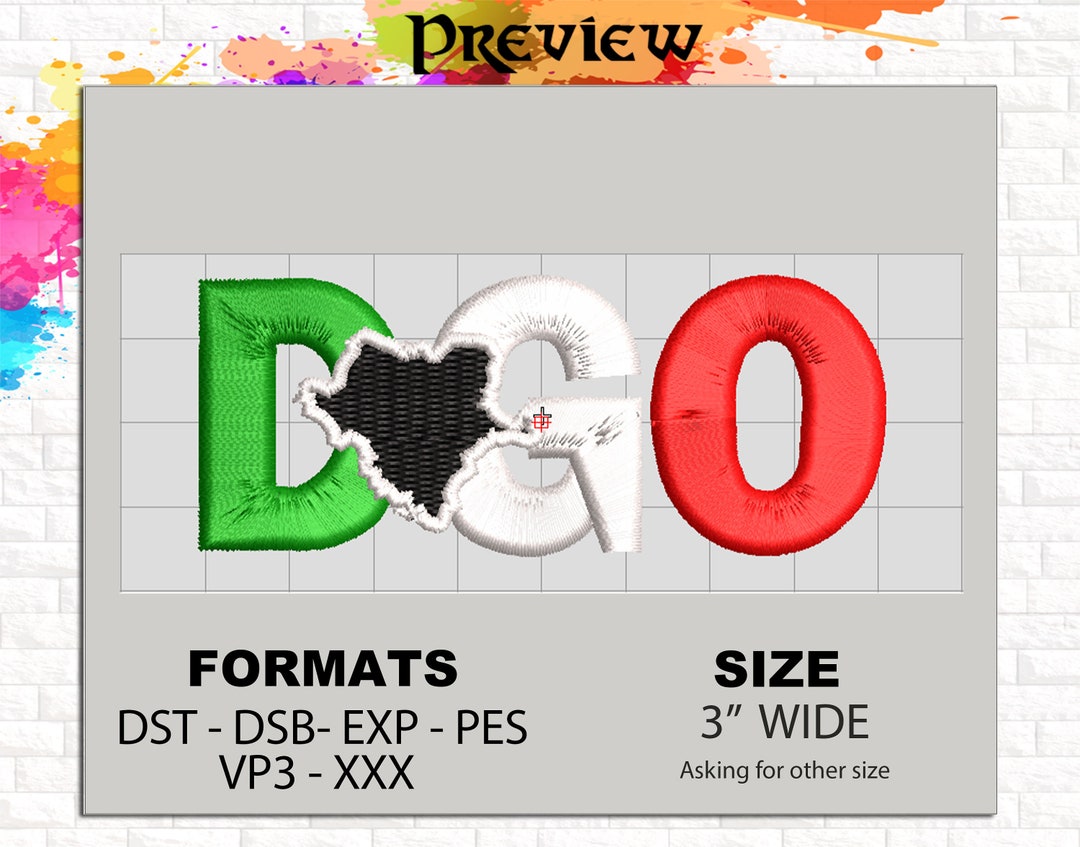 Durango | DGO | Mexico | Logo Embroidery Design | Digital File Only - Etsy