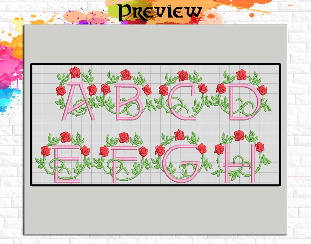 Floral Whole Entire Alphabet Embroidery Design - Font - Machine ...