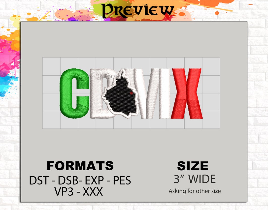 Ciudad De Mexico | CDMX | Mexico Logo Embroidery Design | Digital File ...