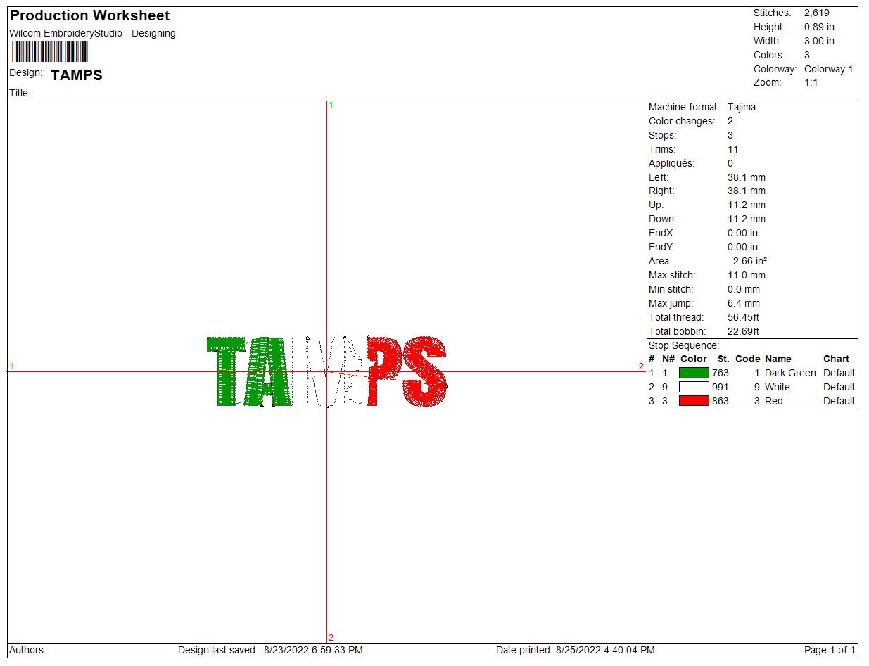 TAMPS Mexico Logo Embroidery Design Digital File Only - Etsy
