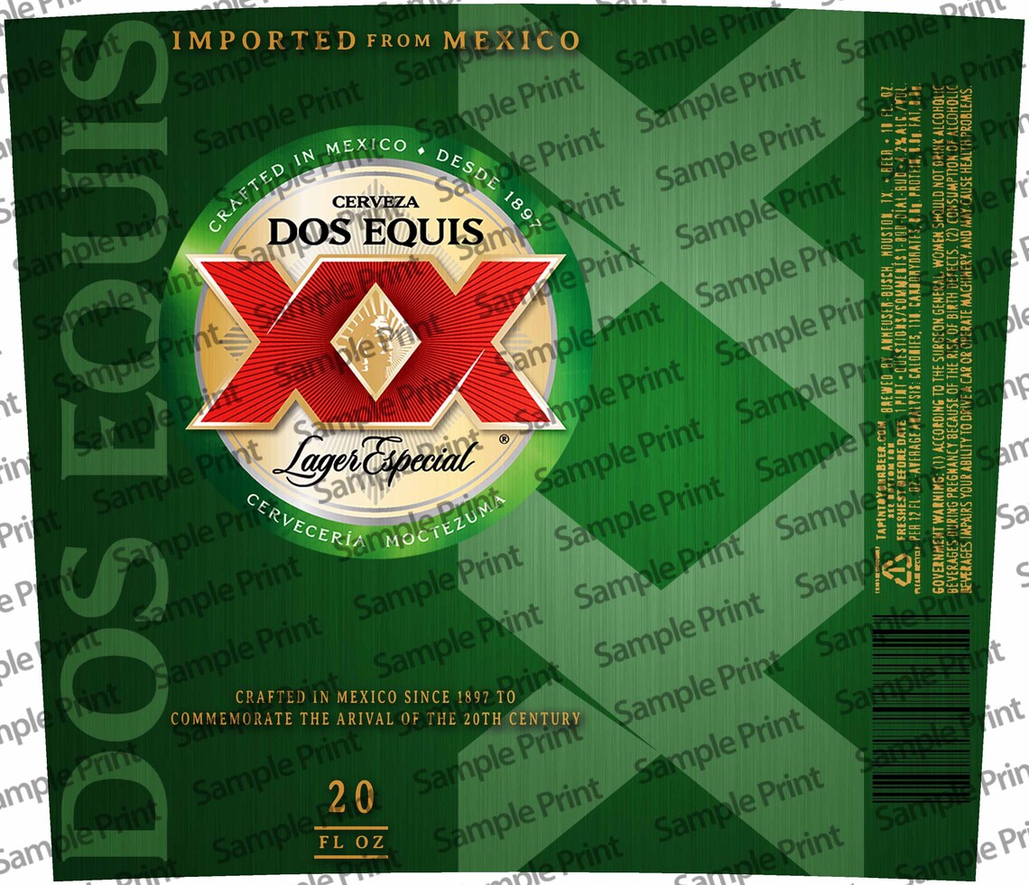 Dos Equis Template Designs 2 Files Skinny Tumbler & | Etsy