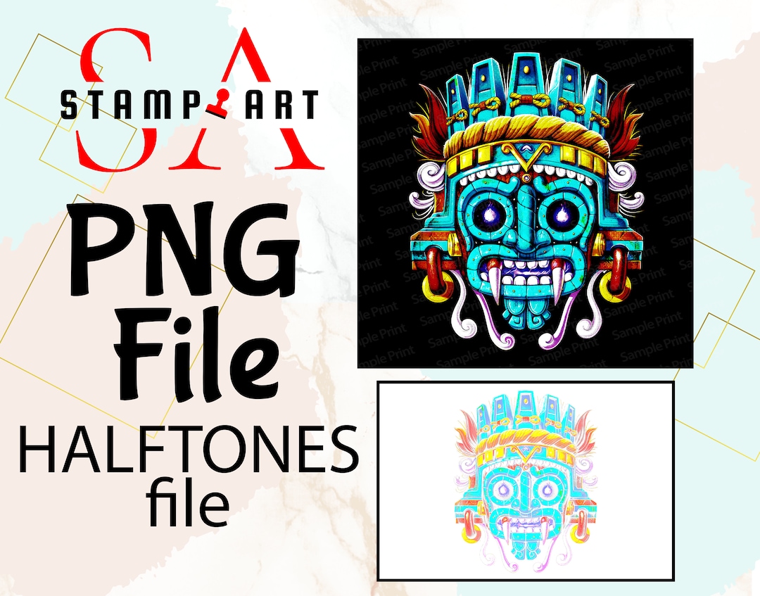 HALFTONE Aztec God Tlaloc | Mexican Art | Mexican Culture Gods ...