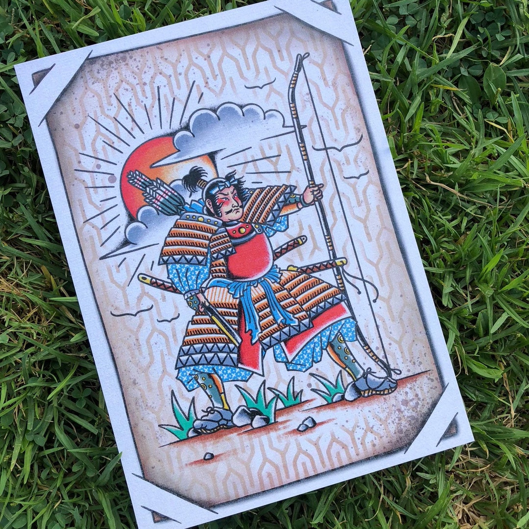 SAMURAI / Traditional Tattoo Flash Print - Etsy