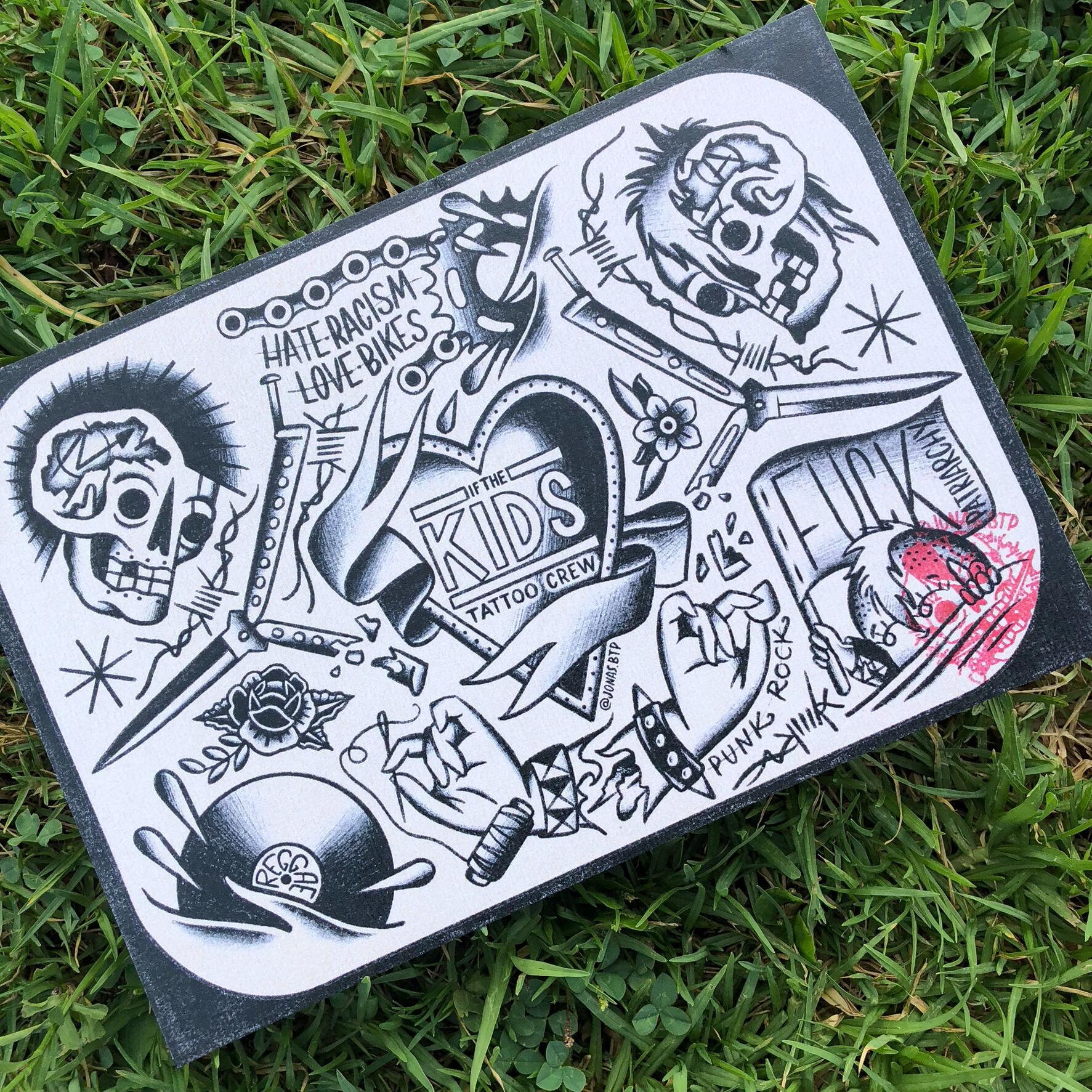 PUNK / Traditional Tattoo Flash Print - Etsy