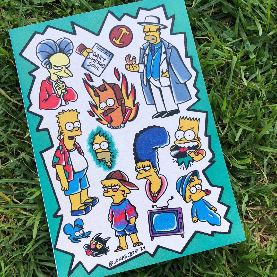 THE SIMPSONS / Traditional Tattoo Flash Print - Etsy