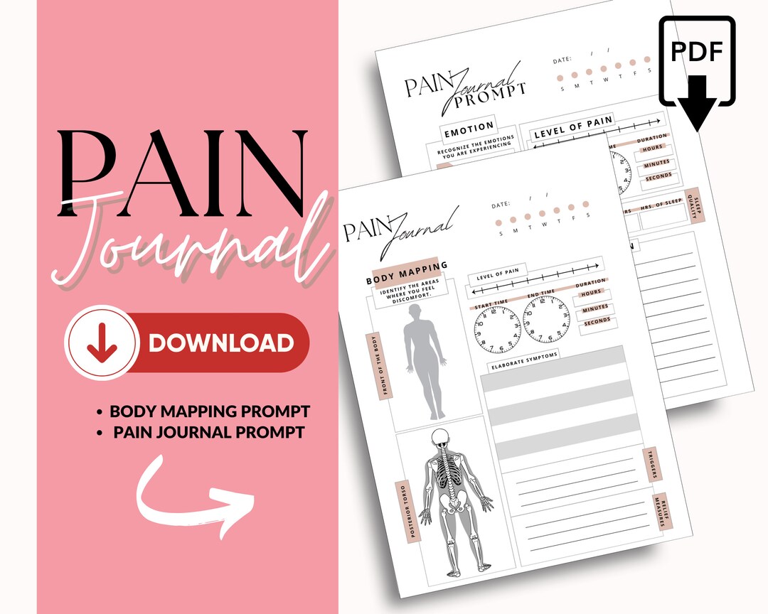 PAIN JOURNAL | Daily Pain Tracker | Journal Prompts | Pain Management ...