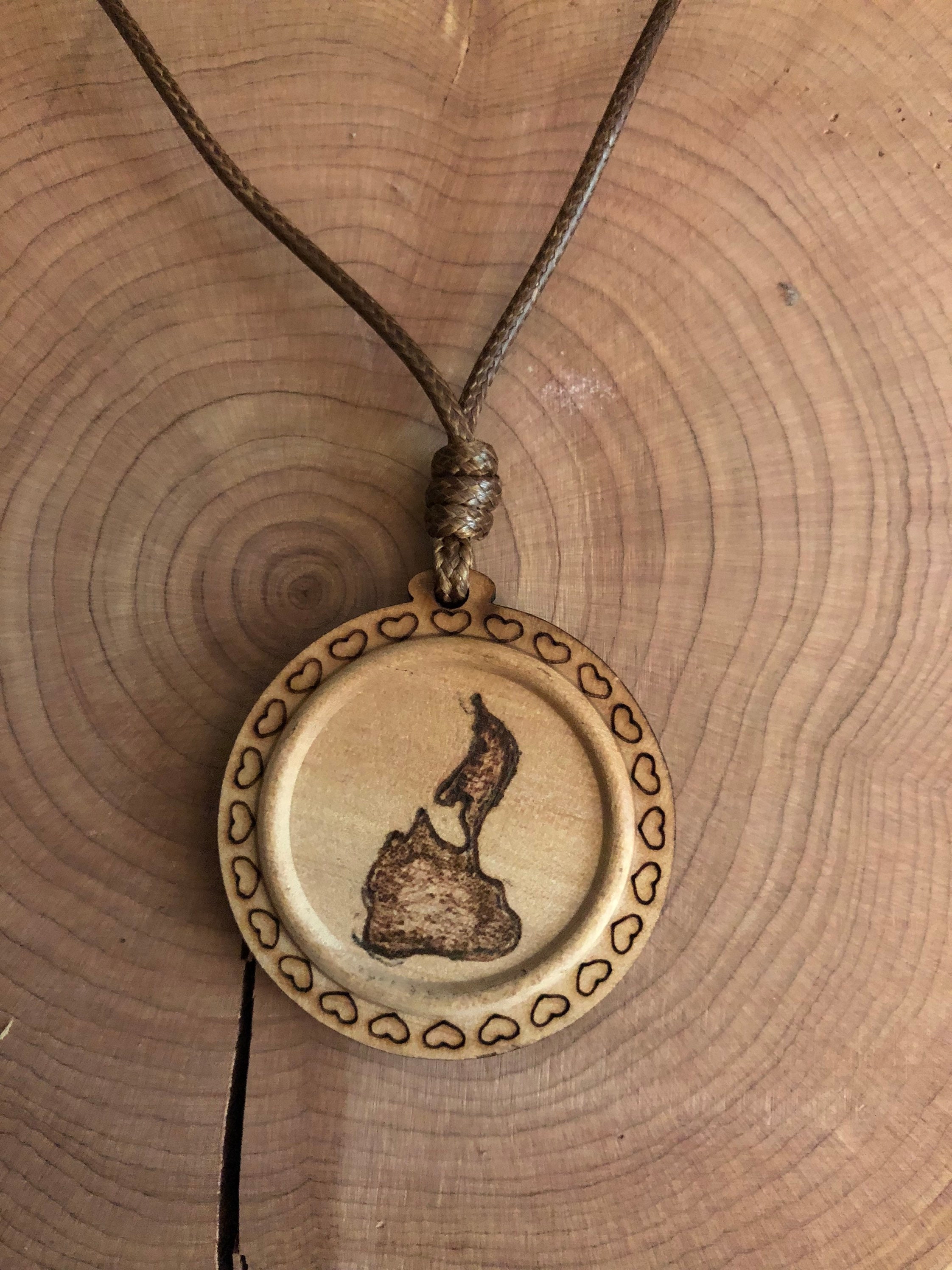 Handmade Wood-burned Block Island Necklace on Adjustable Cord - Etsy