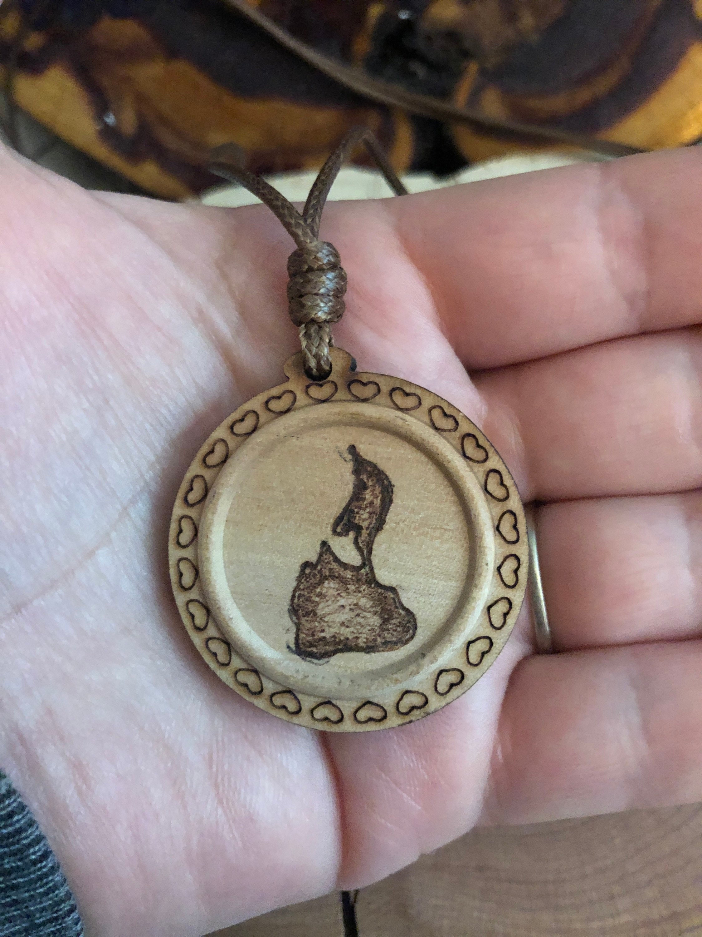 Handmade Wood-burned Block Island Necklace on Adjustable Cord - Etsy