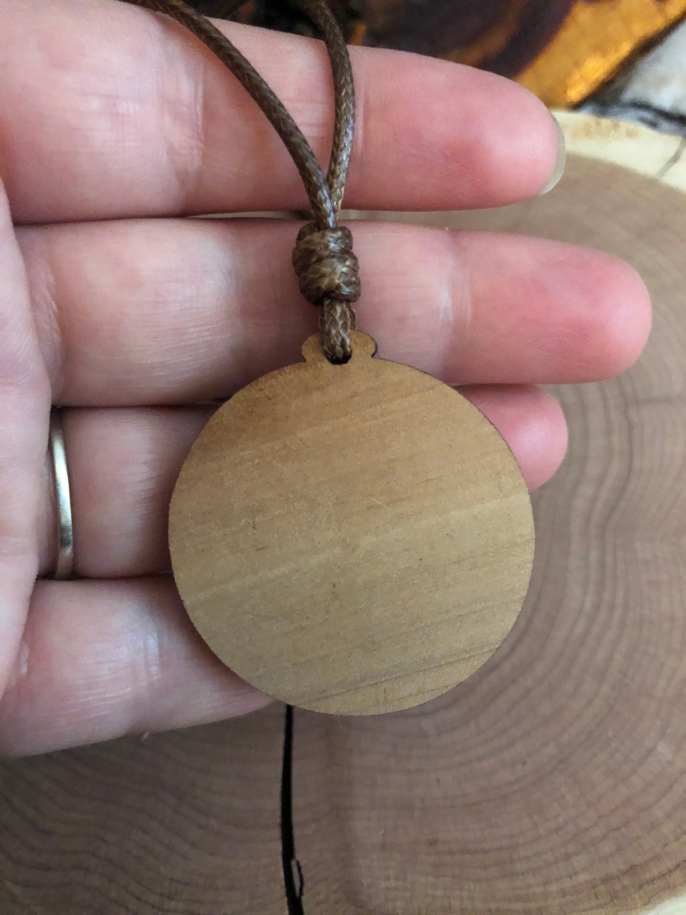 Handmade Wood-burned Block Island Necklace on Adjustable Cord - Etsy