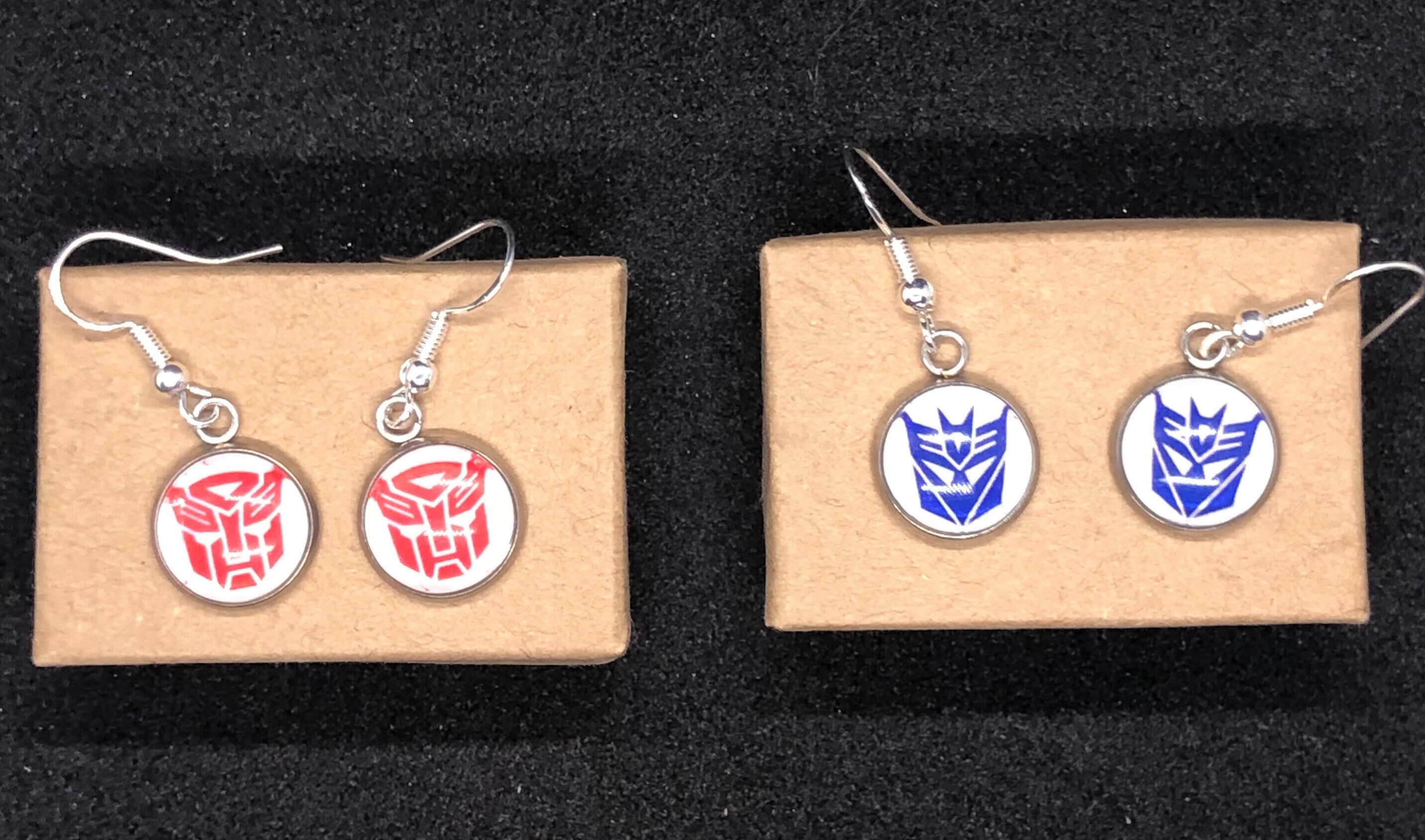 Transformers Inspired 12mm 80s Retro Cartoon Earrings Decepticon and ...