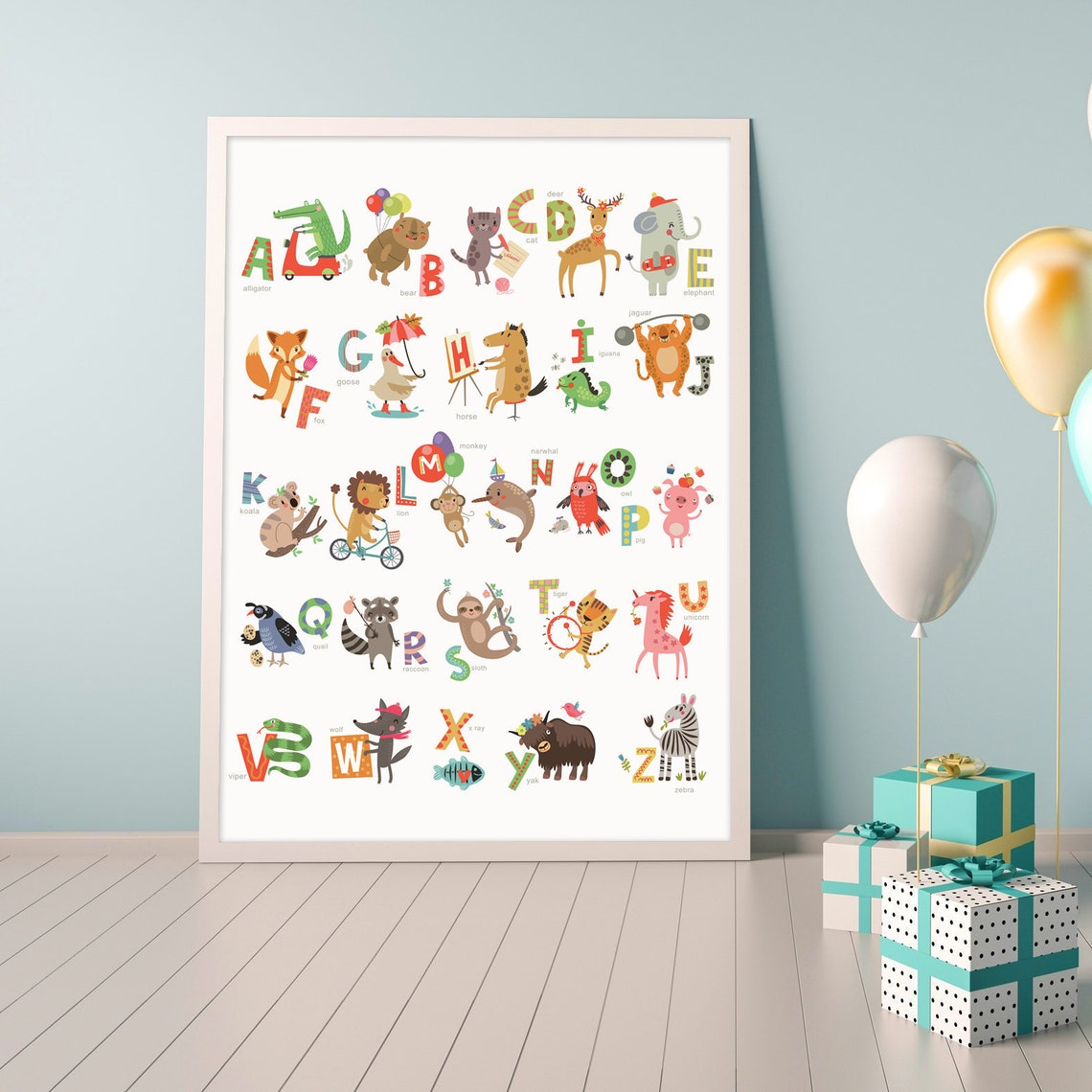 Alphabet Artwork ABC Poster Alphabet Art Alphabet Print | Etsy