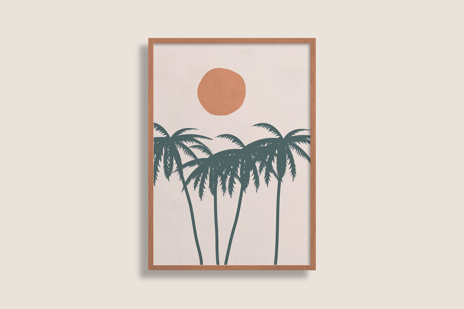 Boho Palm Tree Print Abstract Wall Art Textured Landscape - Etsy UK