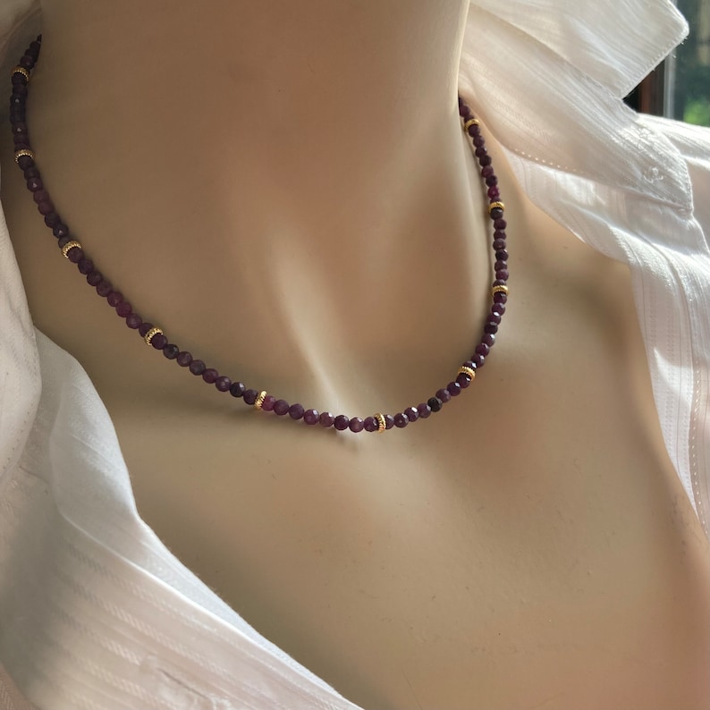 Minimalist Ruby Necklace | Confidence + Joy | Real Gemstone | 4 Mm Ruby ...