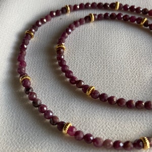 Minimalist Ruby Necklace | Confidence + Joy | Real Gemstone | 4 Mm Ruby ...