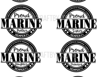 Proud Marine Dad Svg | Etsy
