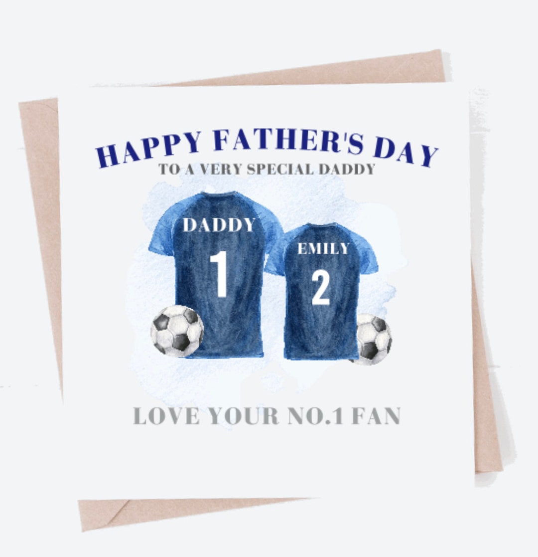 Football Fathers Day Card, Dad Farthers Day Card, Daddy's No1 Fan Card ...