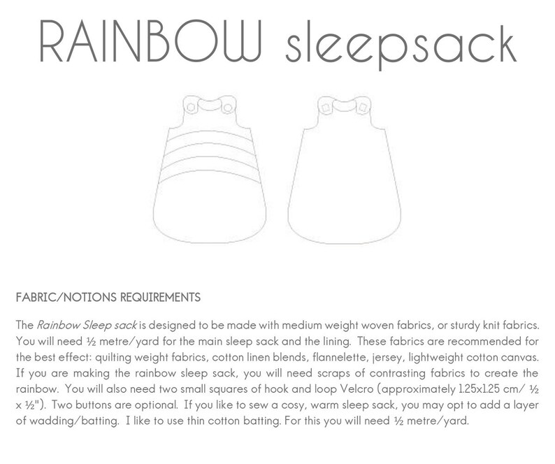 RAINBOW SLEEPSACK PATTERN - Etsy